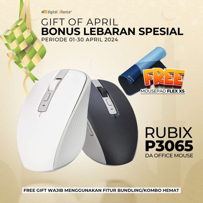 Jual Mouse Office Da Rubix Wireless Dual Mode Mini Ergonomic Huano ...