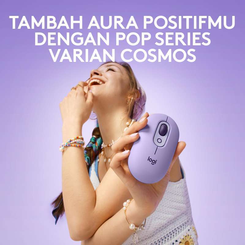 Promo Logitech Pop Mouse Wireless Cosmos Lavender Diskon 36% Di Seller ...