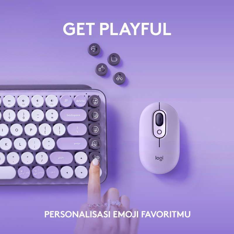 Promo Logitech Pop Keys Wireless Mechanical Keyboard Cosmos Lavender Diskon 30 Di Seller