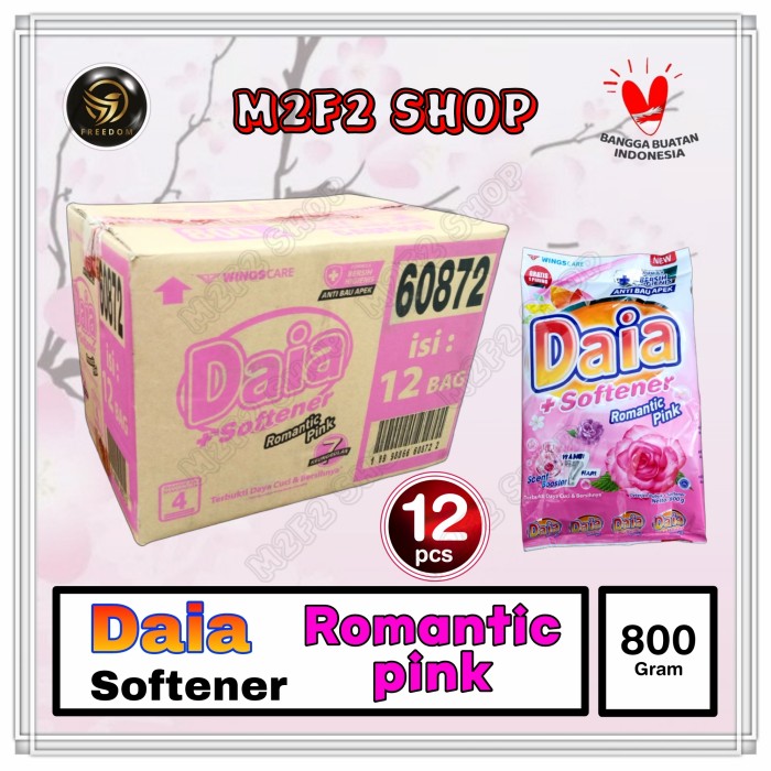 Promo Daia Softener Romantic Pink Bubuk Sabun Cuci Baju - 800 gr (Kemasan Karton) Diskon 10% di ...