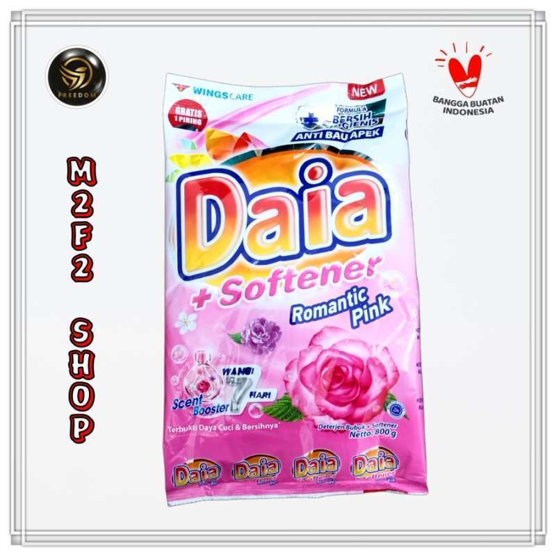 Promo Daia Softener Romantic Pink Bubuk Sabun Cuci Baju - 800 Gr (kemasan Karton) Diskon 16% Di ...