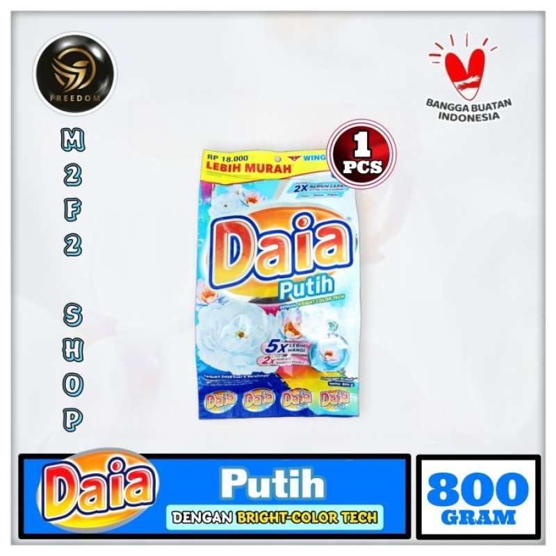 Promo Daia Putih Deterjen Bubuk Sabun Cuci Baju Pouch Lebih Murah - 800 ...