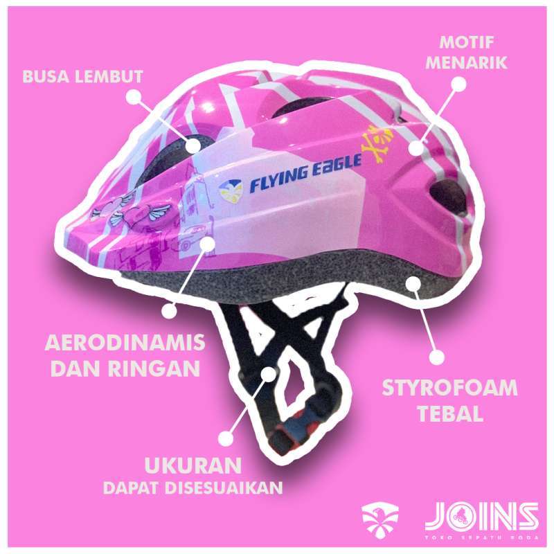 Jual Helm Anak Sepatu Roda Dan Sepeda Merk Flying Eagle V5 - Pink Di ...