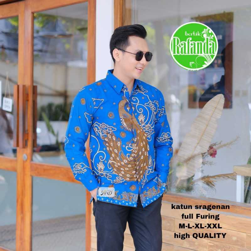 Jual Merak Kongo Kemeja Batik Pria Lengan Panjang Batik Modern Baju ...