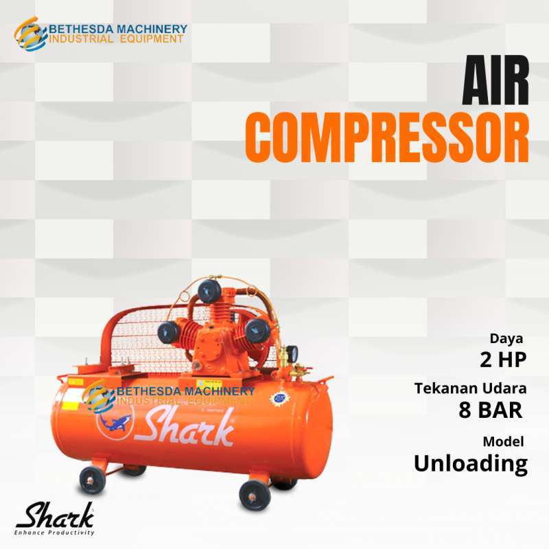 Jual Kompresor Udara 2 Hp Unloading 8 Bar Shark Air Compressor 2 Hp Di ...