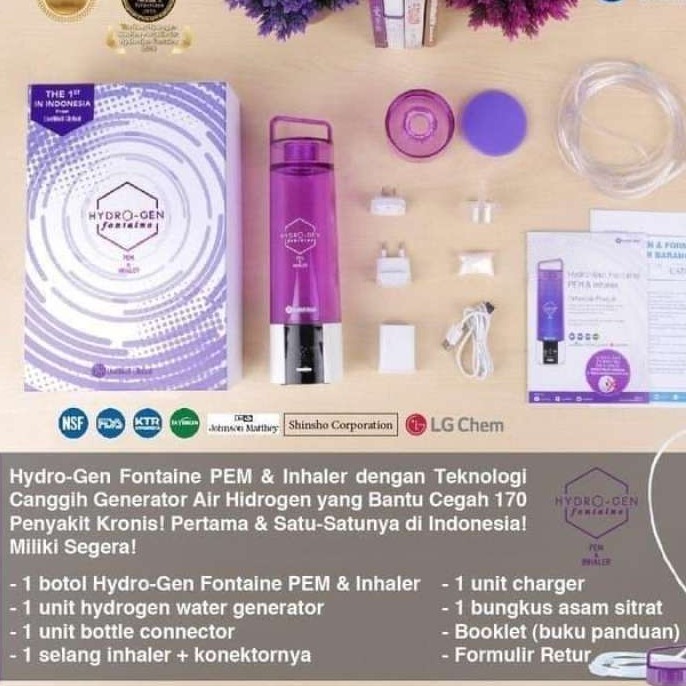 Jual Hydrogen Fontaine Pem Lwg Botol Air Hidrogen Dan Air Alkali Di ...