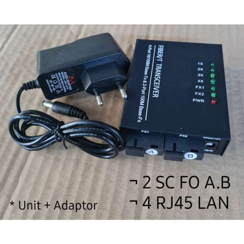Jual Media Converter 2 Fo 4 Lan Cm2f4e Htb 2 Port Sc 4 Port Rj45 Media ...