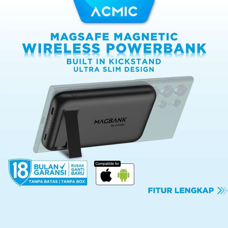 Jual Acmic Magbank 5000mah MagSafe Wireless Powerbank Apple & Android ...