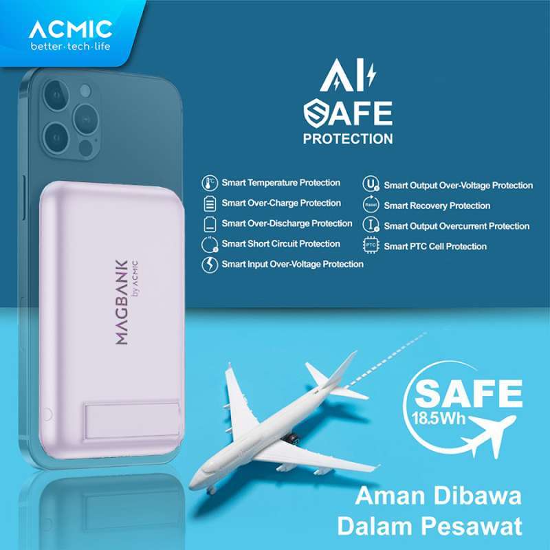 Jual Acmic Magbank 5000mah MagSafe Wireless Powerbank Apple & Android ...