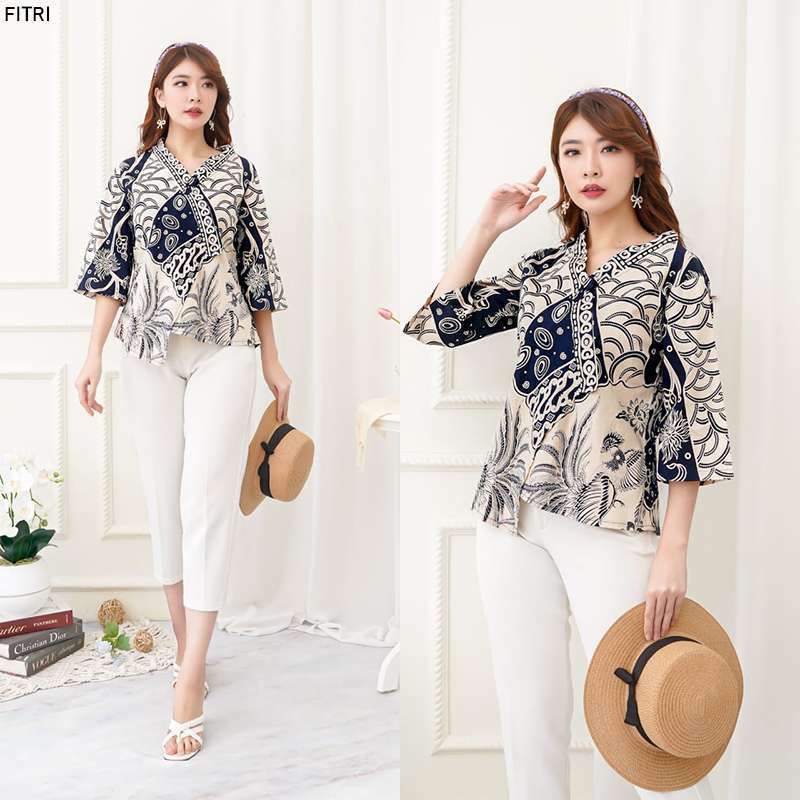 Jual Evercloth Fitri Top Jumbo - Atasan Batik Wanita Blouse Wanita Di Seller Evercloth Official ...