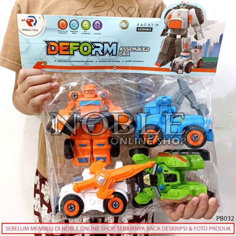 Promo Deform Assembled Car Truk Robot Konstruksi Transformers Kendaraan Mainan Edukasi Motorik ...