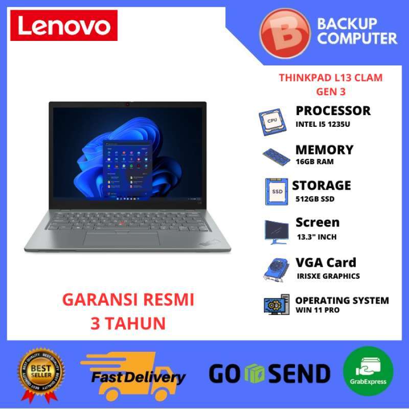 Jual Laptop Lenovo Thinkpad L13 Clam Gen 3 21b3004pid I5-1235u Di ...