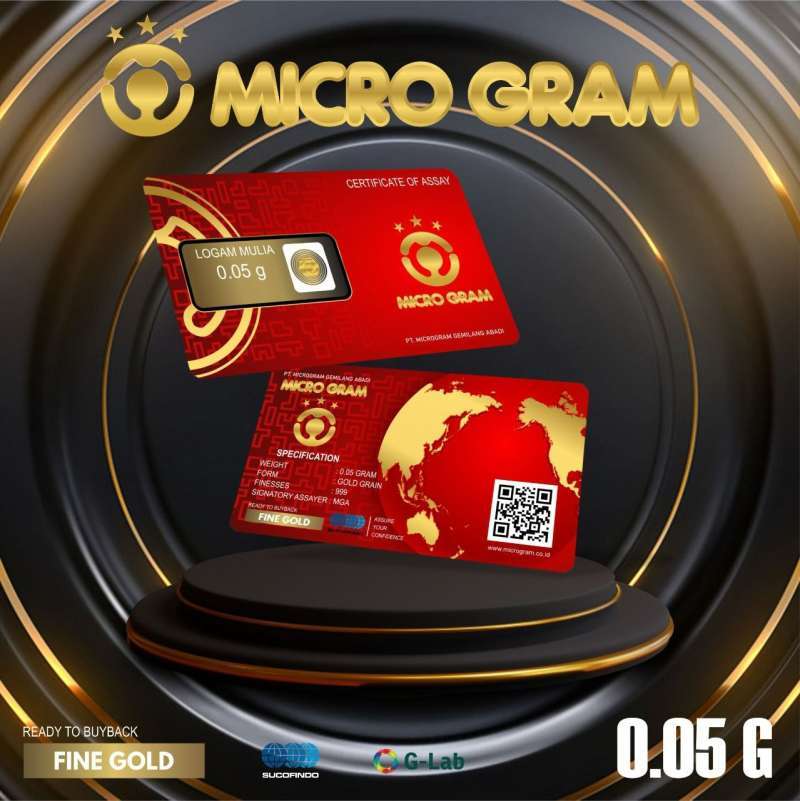 Promo Microgram 0.05 Gram Reguler Series Logam Mulia 24karat Termurah ...