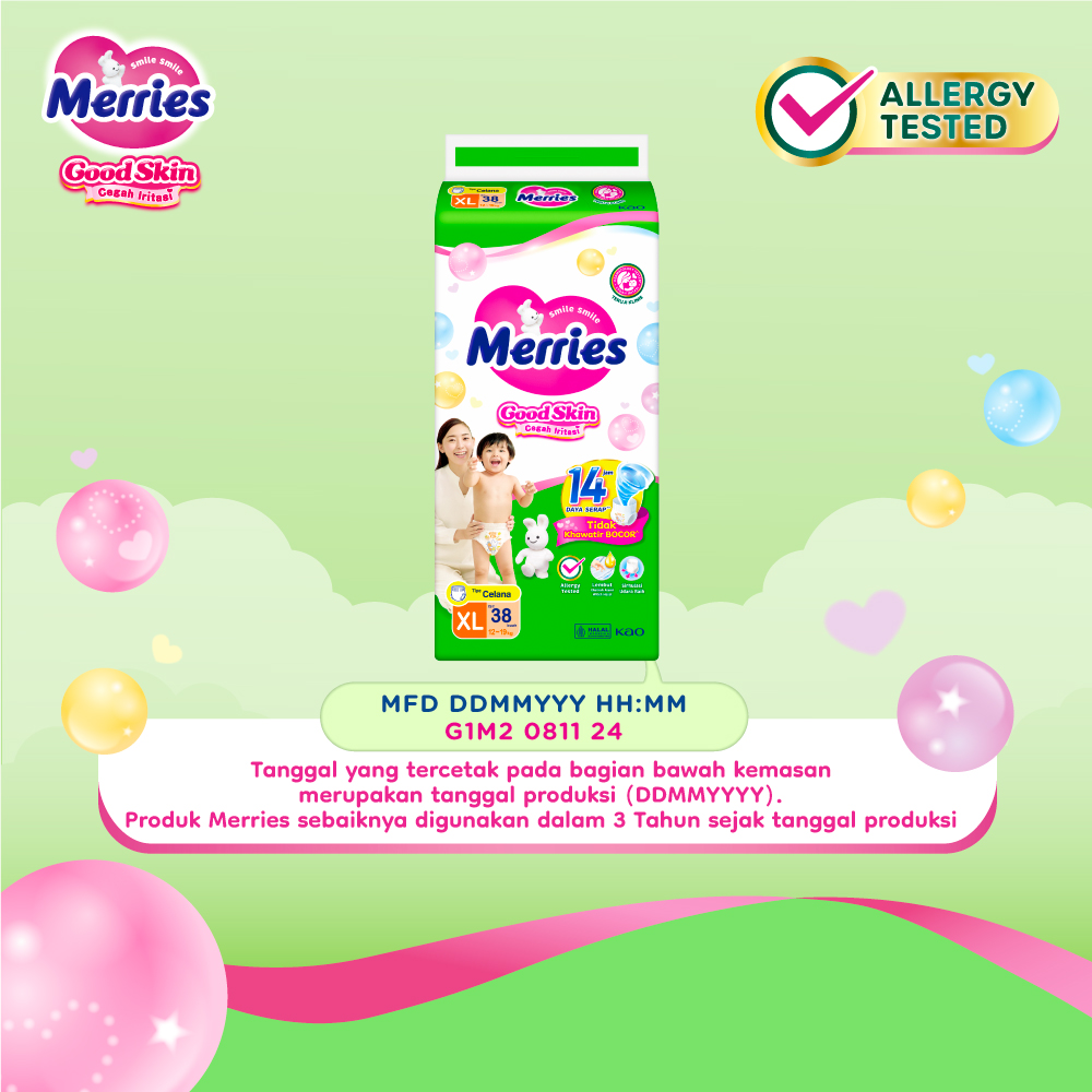 Promo Merries Pants Good Skin Popok Bayi Xl-38 Twinpack [2 Pcs] Diskon ...