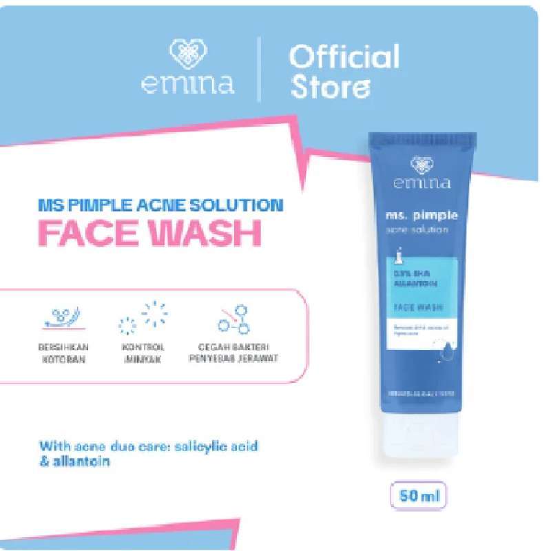 Jual [ Fw Pimple ] Emina Ms Pimple Acne Solution Face Wash 50ml / Sabun ...