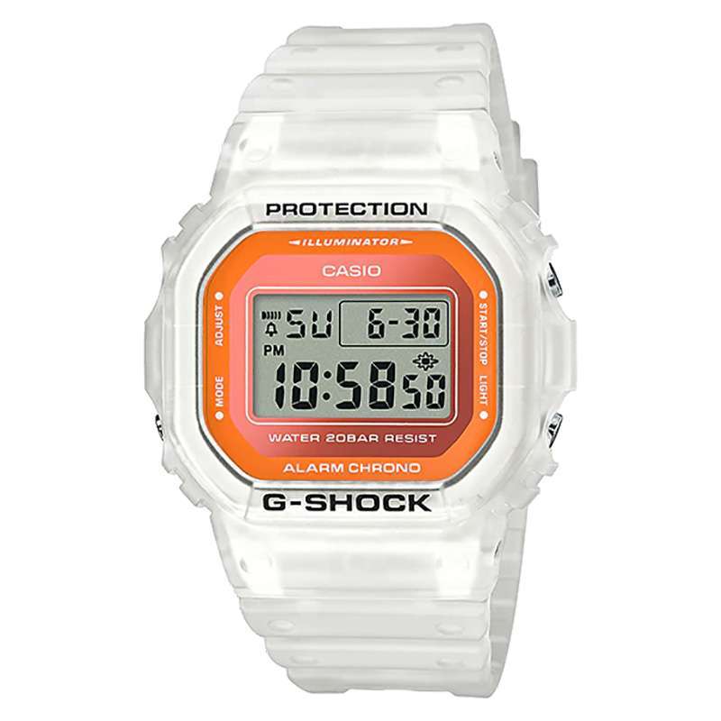 Promo Jam Tangan Pria Casio G-shock Dw-5600ls-7dr Color Skeleton Series Digital Dial Clear ...
