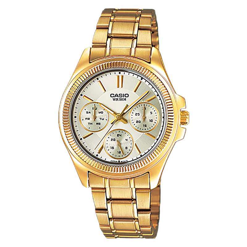 Promo Jam Tangan Wanita Casio General LTP-2088G-9AVDF Enticer Ladies Gold Dial Gold Stainless ...