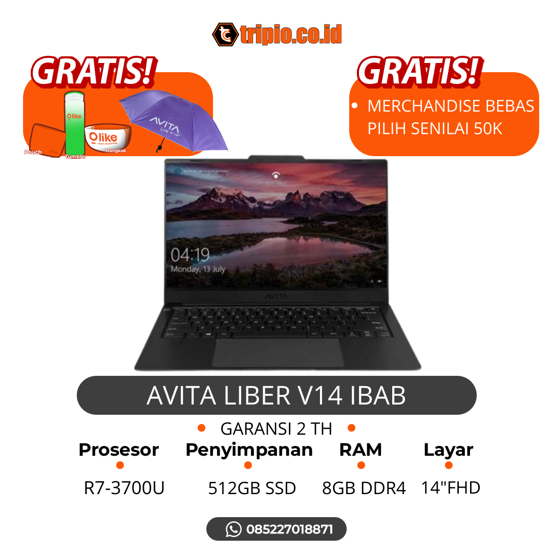 Jual Avita Liber V14 - Ssab/ibab/snab/agab-r7-3700u-8gb-512gb-win 10 ...