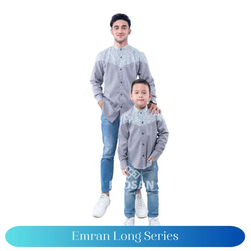 Jual Baju Kemeja Koko Couple Ayah Dan Anak Laki Terbaru Lengan Panjang Kombinasi Batik Warna ...