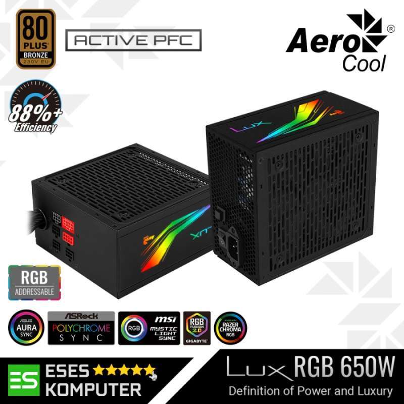 Promo Psu Aerocool Lux Rgb 650m - 650w 80 Plus Bronze - Modular Diskon ...