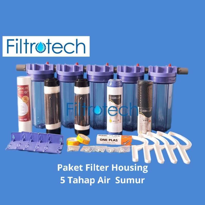 Jual Paket Filter Air 5 Tahap Sumur Zat Besi 10 Inch - Paket Housing ...