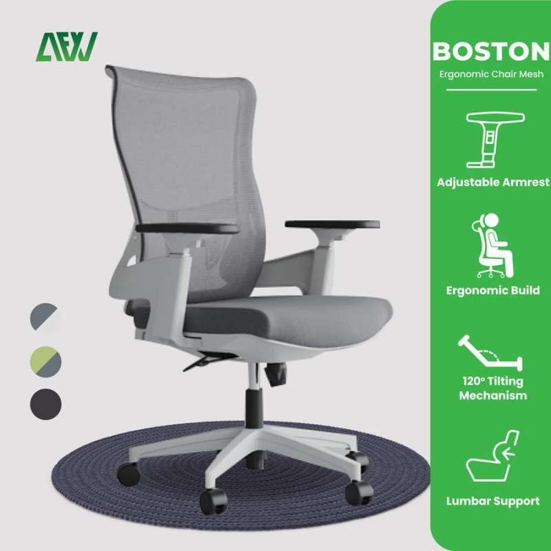 Promo Boston Kursi Ergonomic Chair Mesh Office Chair Lumbar Support ...
