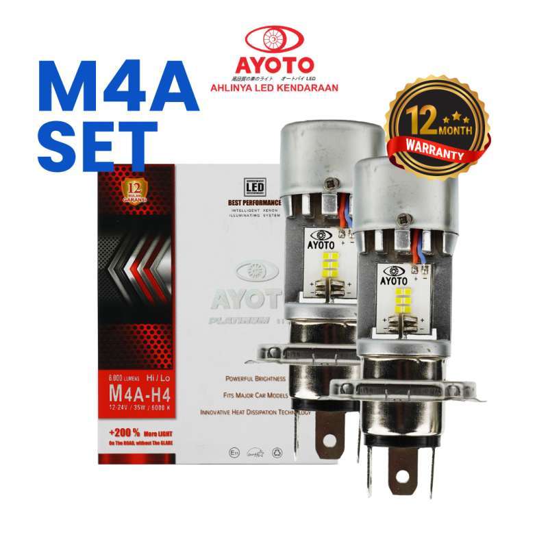 Jual (2pcs) Lampu Led H4 M4a Mobil/truck Ayoto 30w+30w Hi/lo Pnp Di ...
