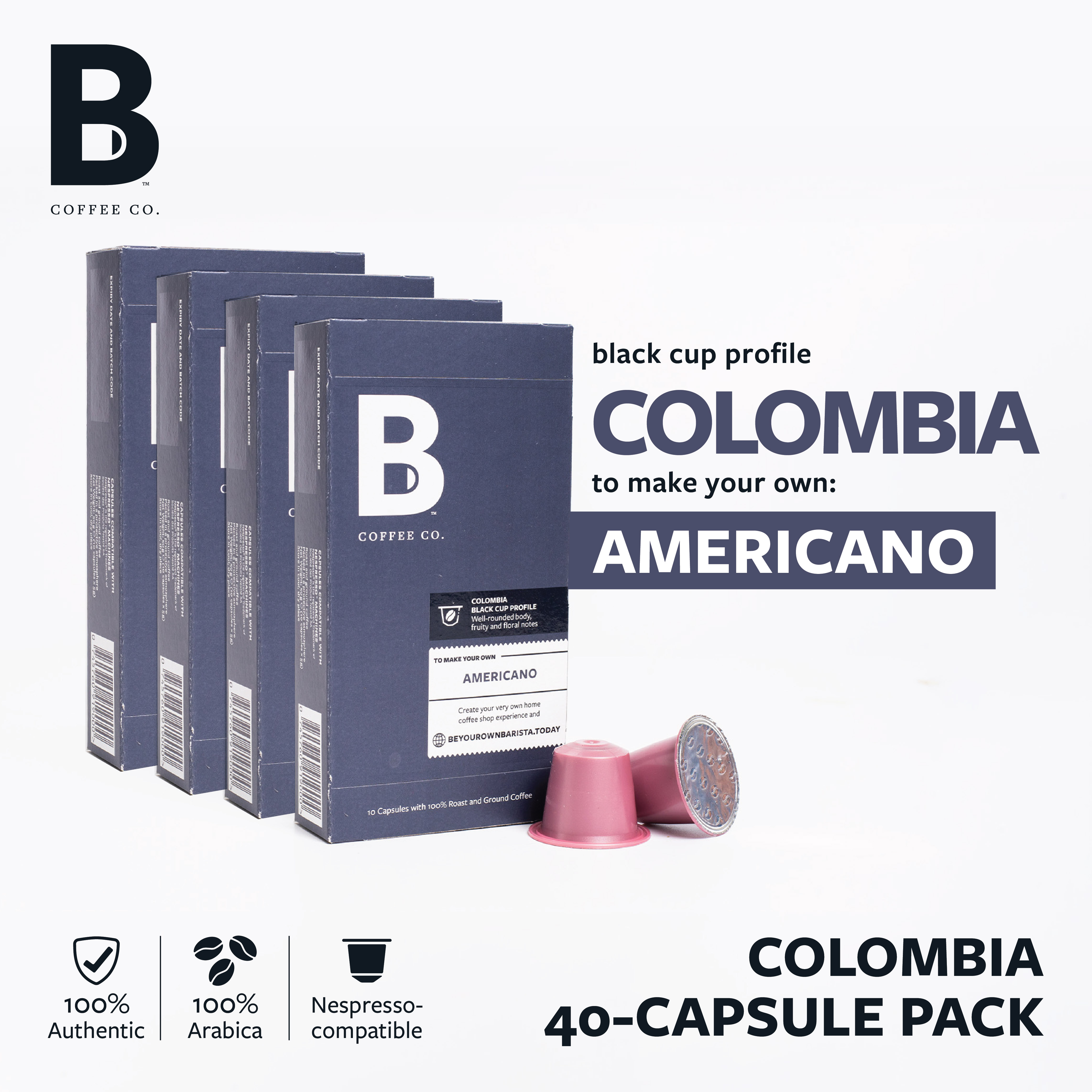 Jual B Coffee Co. 4 Packs Colombia Americano Kopi Kapsul Nespresso ...