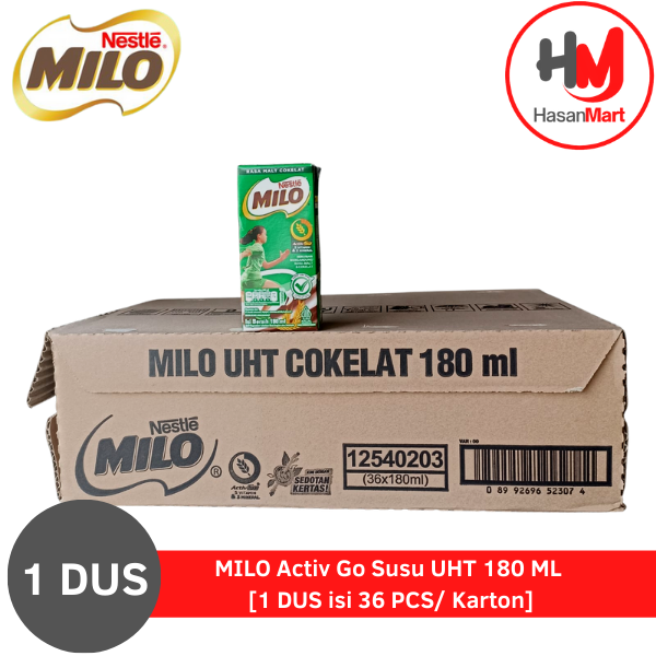 Promo MILO Activ Go Susu UHT 180 ML [1 DUS isi 36 PCS / Karton] Diskon 13% di Seller HASAN MART ...