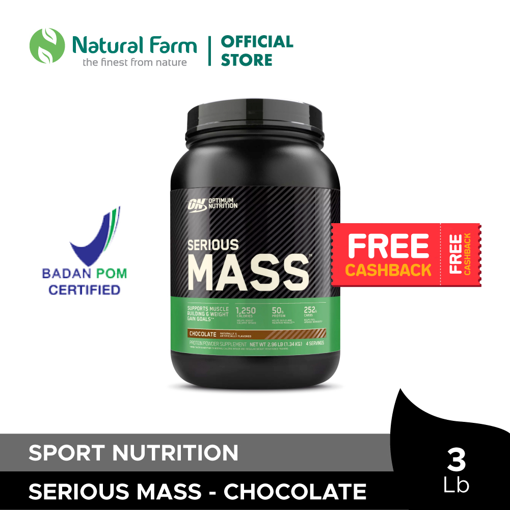 Promo Optimum Nutrition Serious Mass Chocolate (3 lb) Diskon 39% di ...