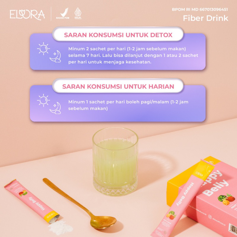 Jual Elora Happy Belly 1 Box - Fiber Drink | Minuman Diet | Pelangsing ...