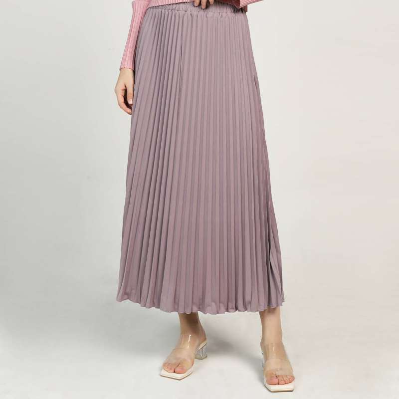 Rok Lipit Panjang Wanita 9 To 12 Pretty Pleats Skirt R01 Diskon & Promo ...