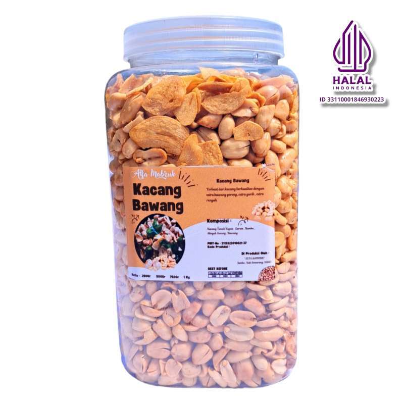 Jual Kacang Bawang 1kg Empuk Gurih Enak Extra Bawang Goreng - 1kg ...