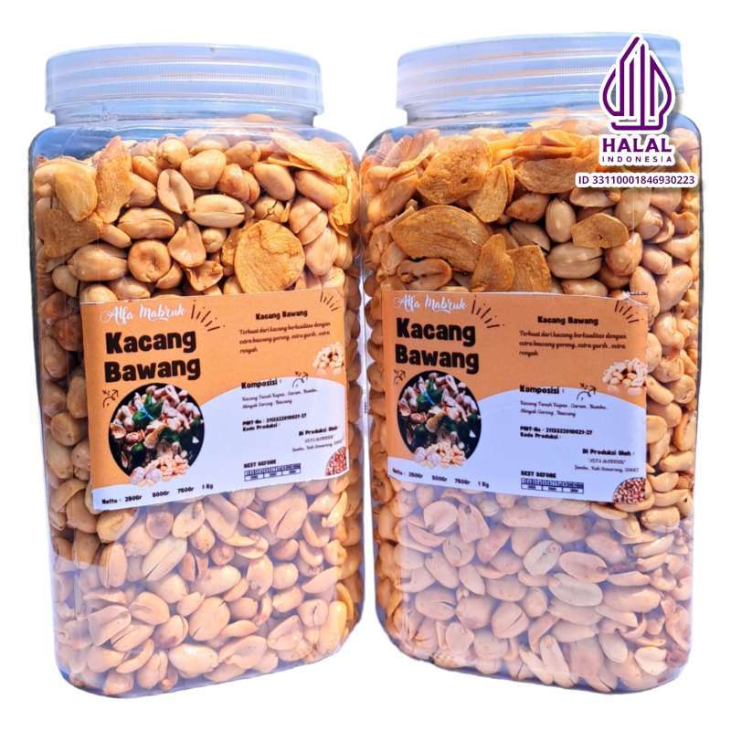 Jual Kacang Bawang 1kg Empuk Gurih Enak Extra Bawang Goreng - 1kg ...