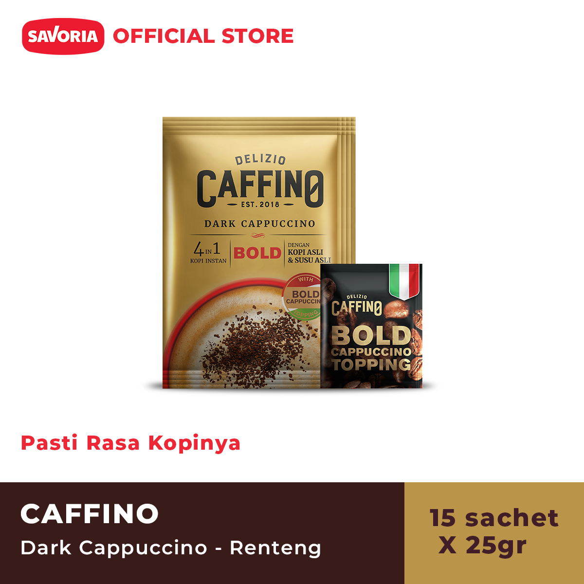Jual Surabaya - Caffino Dark Cappuccino Renteng - Bubuk Kopi Instan 15 ...