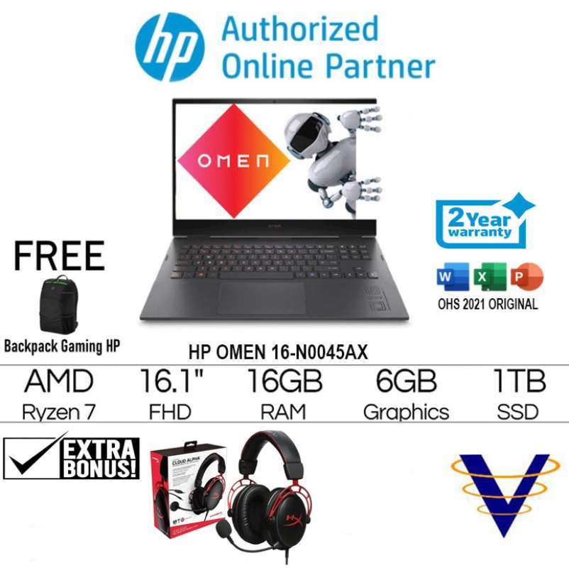 Promo Laptop Hp Omen 16-n0045ax-r7-6800h Rtx 3060 6gb/16gb 1tb 16w11h ...
