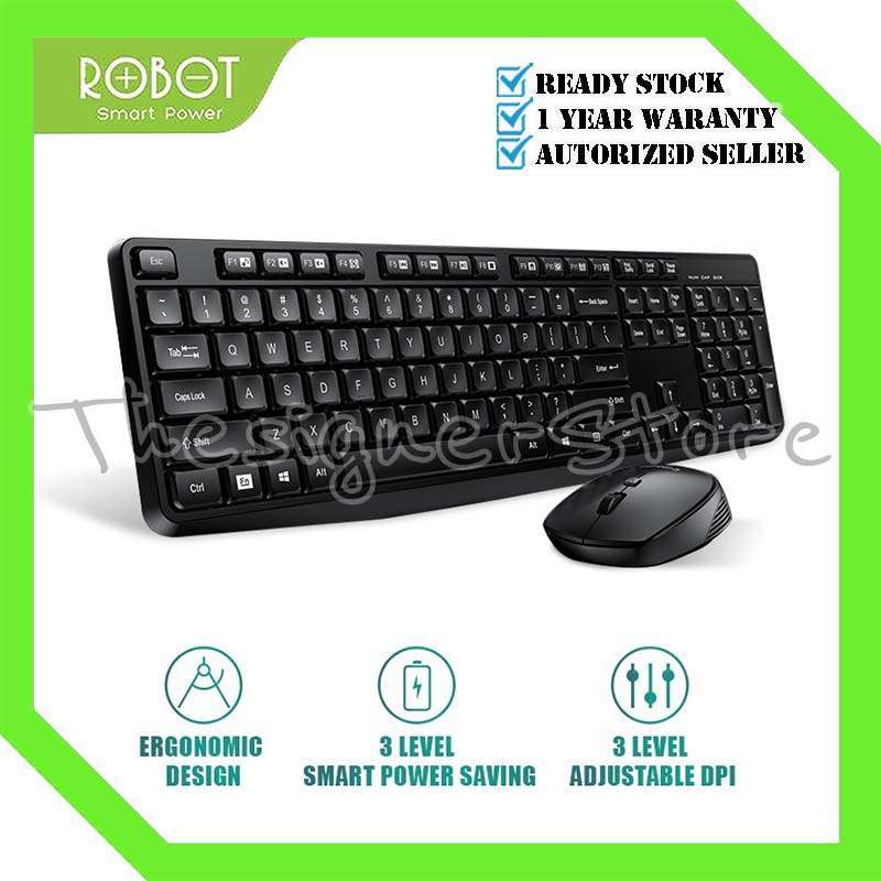 Promo Robot Km3100 Paket Keyboard Mouse Wireless Set Mini 1600 Dpi ...