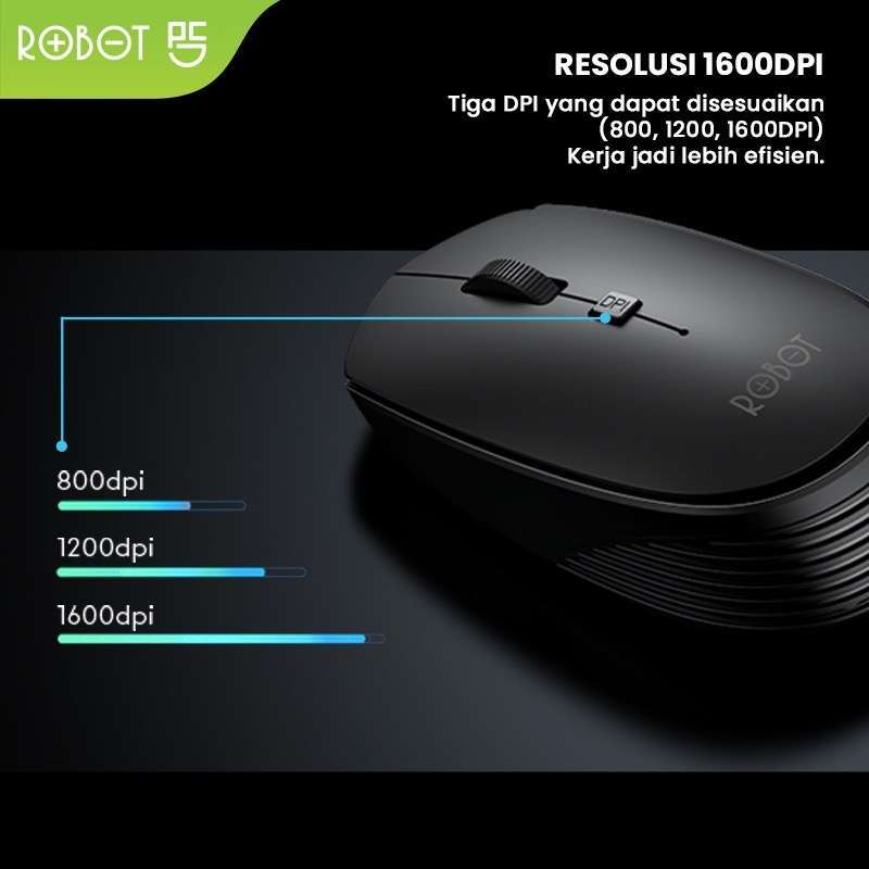 Promo Robot Km3100 Paket Keyboard Mouse Wireless Set Mini 1600 Dpi ...