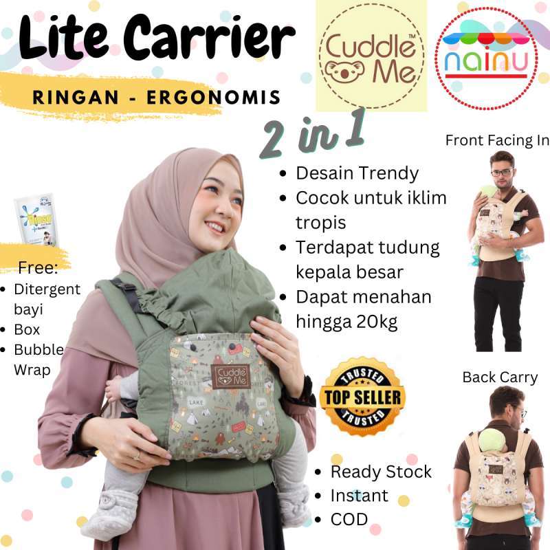 Jual Cuddleme Litecarrier Gendongan Bayi Depan Belakang Kangguru Mshape ...