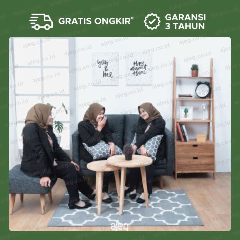 Jual Ajeg Mini Minami Sofa 2 Seater Minimalis [ Kain Daphnie ] - Silver ...