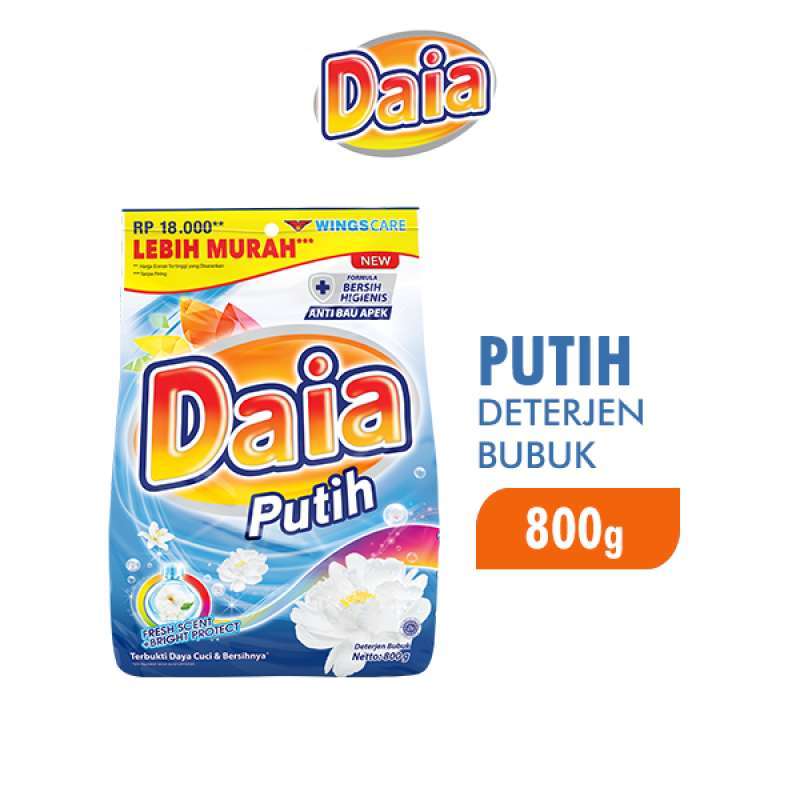 Promo Daia Deterjen Bubuk Putih [800 G] Diskon 24% Di Seller Wings ...