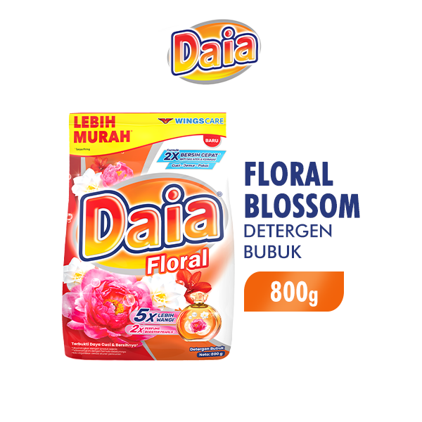 Promo Daia Detergen Bubuk Bunga 800 G Diskon 18% Di Seller Wings Official Store (home & Fabric ...