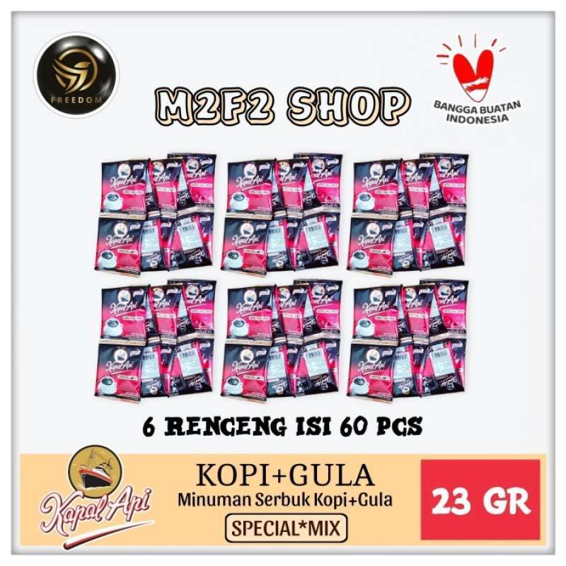Promo Kopi Kapal Api Hitam + Gula Special Mix Sachet - 23 Gr (kemasan 6 ...