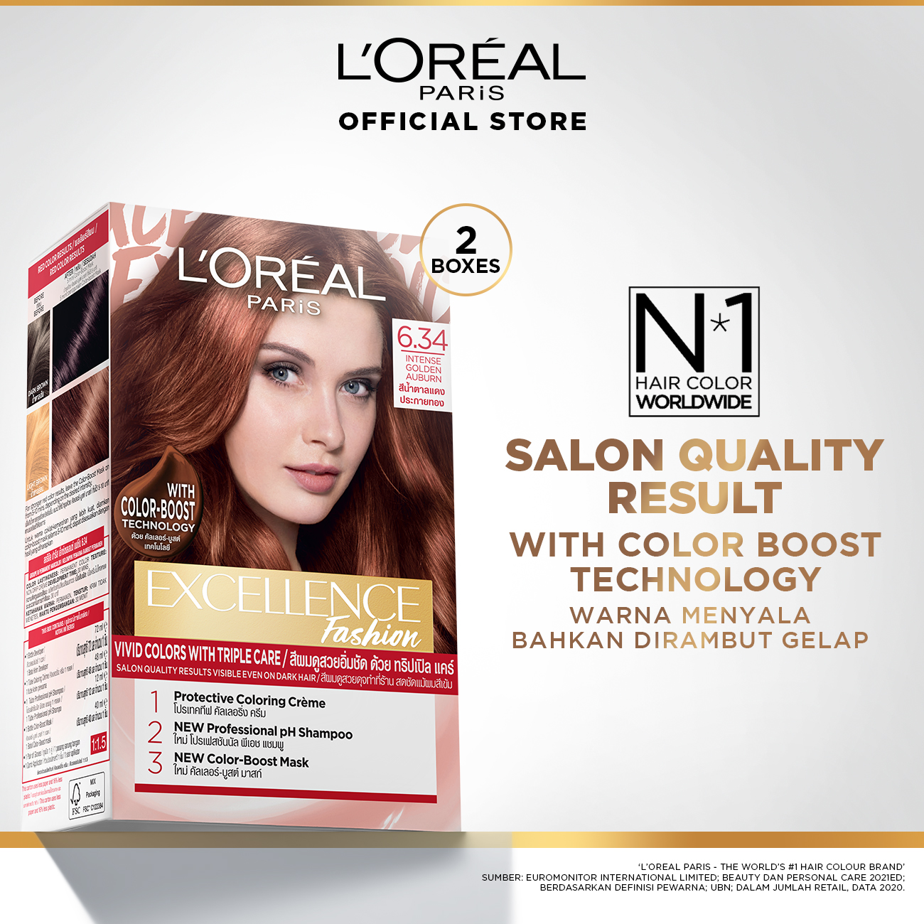 Promo L'Oreal Paris Excellence Fashion Pewarna Rambut [Twin Pack / 2 ...
