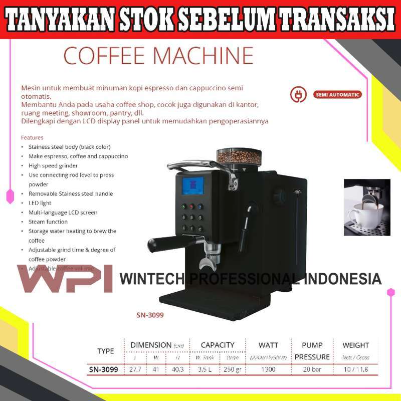 Jual Getra Sn-3099 Coffee Machine / Mesin Pembuat Kopi Espresso ...