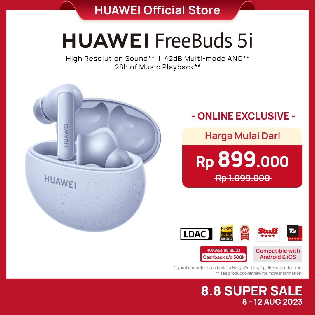 Promo HUAWEI FreeBuds 5i Noise Cancellation TWS | Hi-Res Sound ...