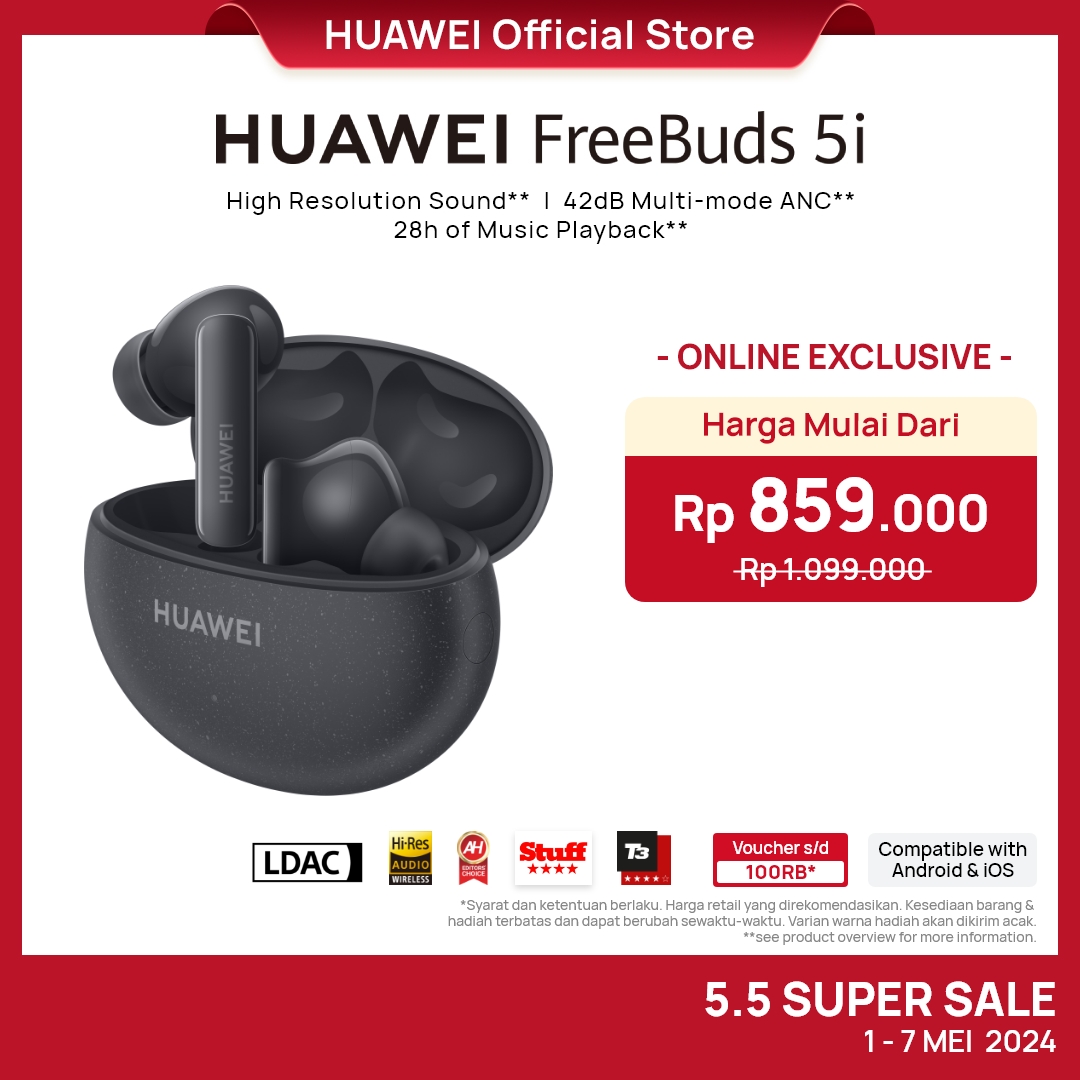 Promo Huawei Freebuds 5i Noise Cancellation Tws | Hi-res Sound ...