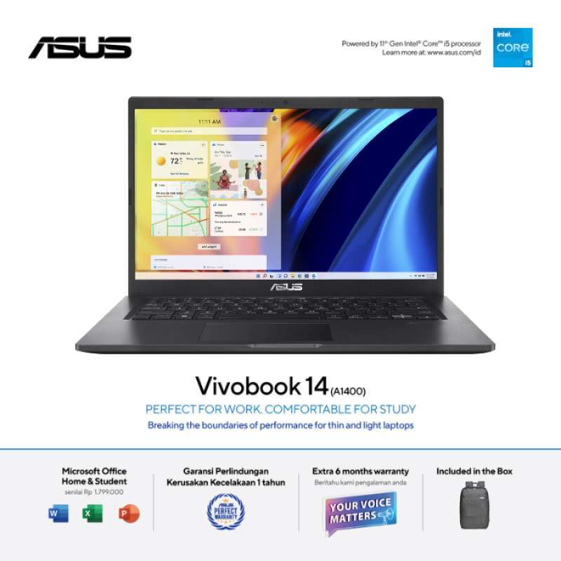 Jual Asus Vivobook 14 A1400ea Vips551 Vips552 Notebook [core I5-1135g7/8gb/512gb/14 Fhd Ips/win ...