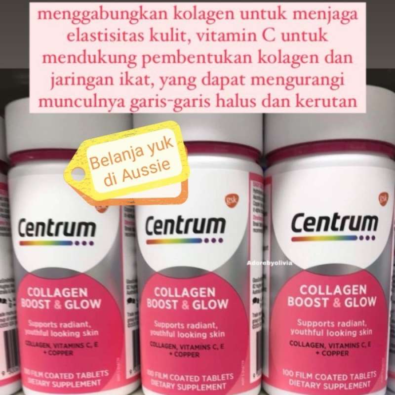 Jual Centrum Collagen Boost & Glow - 50 Film Coated Tablets Di Seller ...