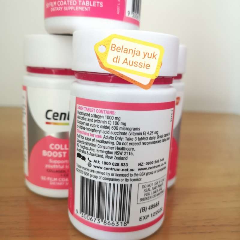 Jual Centrum Collagen Boost & Glow - 50 Film Coated Tablets Di Seller ...
